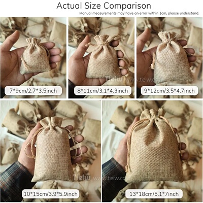 Custom Burlap Thank You Favor Bags For Wedding Handmade Eco