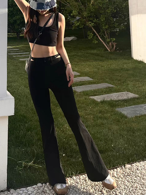 时尚休闲西裤显腿长设计双腰长裤