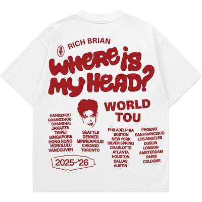 Rich Brian 2025-2026 全球巡演「WHERE IS MY HEAD?」T恤