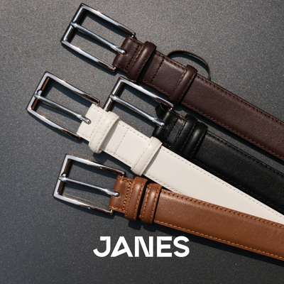 简束基础百搭款真皮腰带简约银扣头层牛皮女士白色皮带装饰牛仔裤