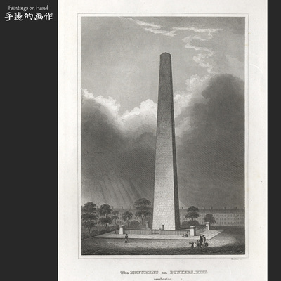 德国1848年原版雕刻版画艺术老物件/MEYER'S UNIVERSUM/纪念碑