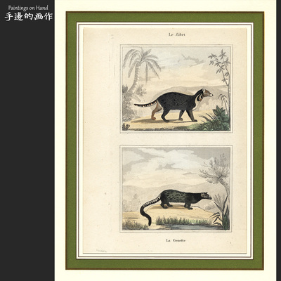 法国古董手工雕版铜版版画装饰画