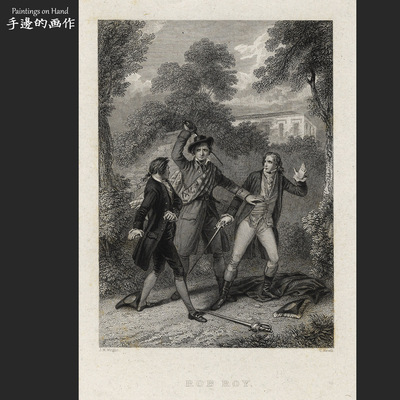 英国1835年古董雕刻铜版画