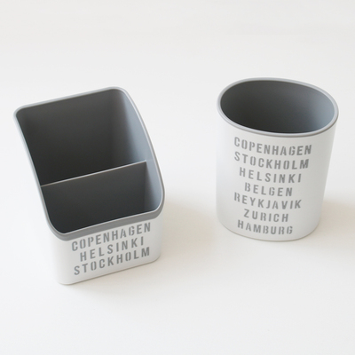 日本YAMADA塑料小号桌面收纳罐笔筒化妆刷整理盒遥控器收纳盒子