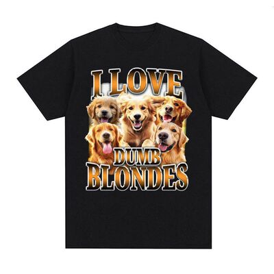 I Love Dumb Blondes夏季休闲时尚圆领小众大码短袖T恤情侣男女