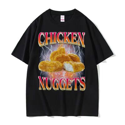 Chicken Nuggets欧美趣味搞笑炸鸡块纯棉圆领嘻哈潮流短袖T恤男女