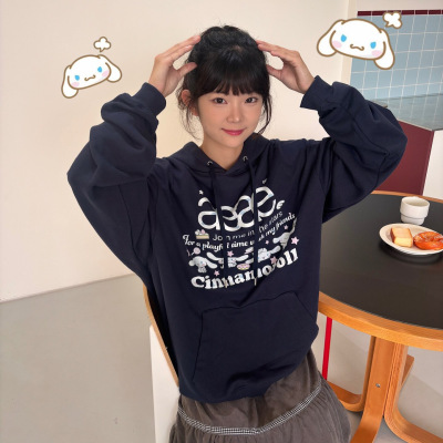 韩国小众潮牌aeae玉桂狗联名款卫衣秋冬连帽长袖宽松帽衫男女上衣