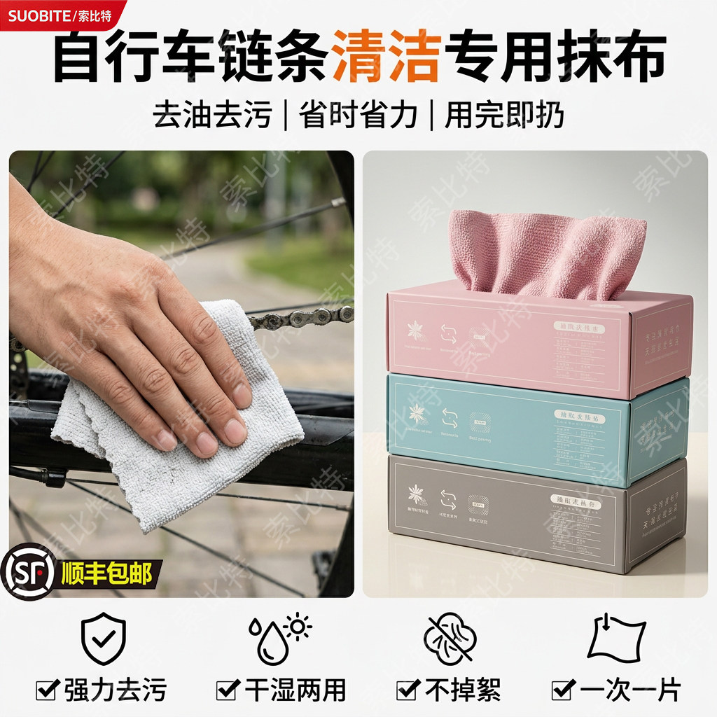 自行车链条清洁专用抹布一次性抹布毛巾懒人抹布抽取式加大加厚厨