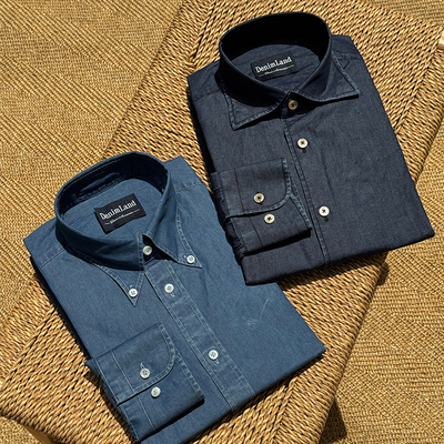 CM那不勒斯皇后成衣水洗牛仔精梳棉休闲男士长袖衬衫系列