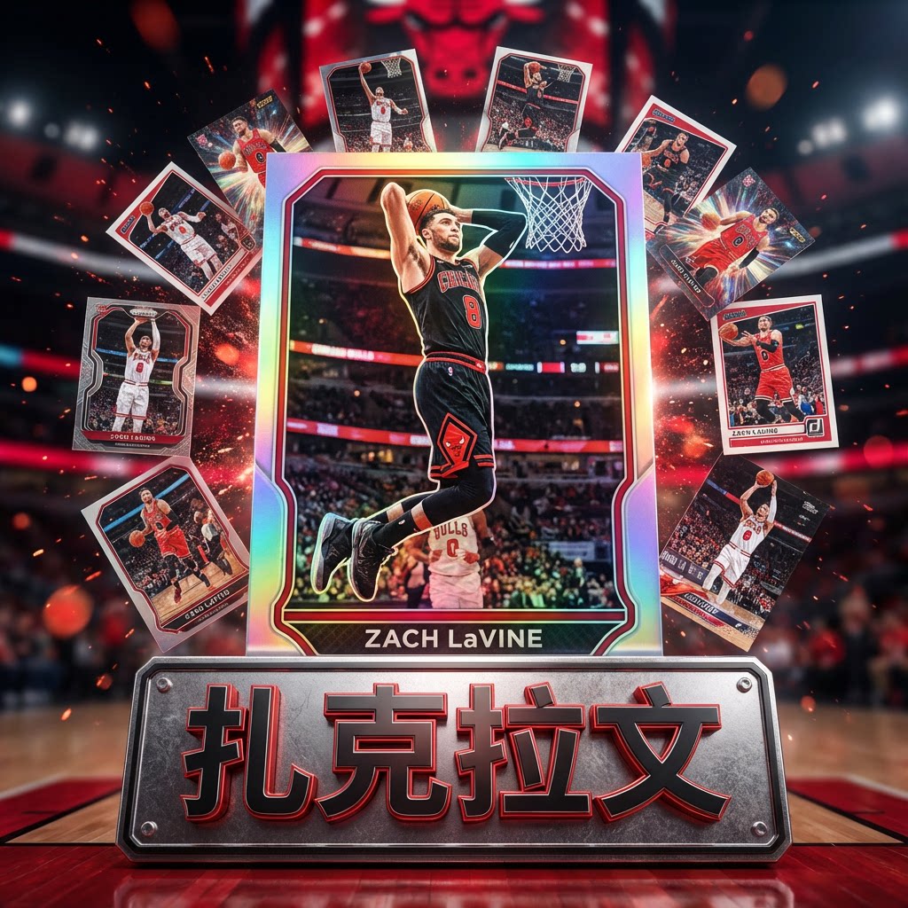 正版篮球NBA球星卡片帕尼尼公牛扎克拉文折射球票带编送男友包邮