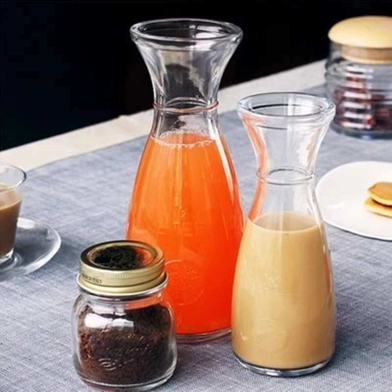 广口1000ml 350ml 500ml 果汁杯加厚玻璃分酒器饮料杯精致凉水杯