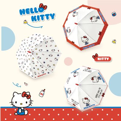 三丽鸥HelloKitty长柄透明伞8骨