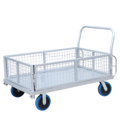 加重钢板围网仓储护栏推车