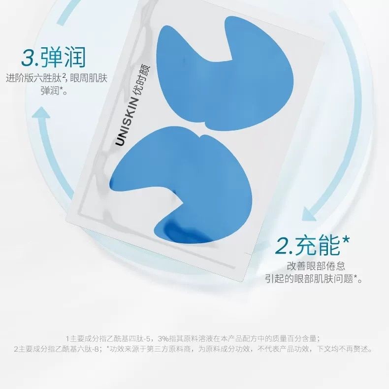 UNISKIN优时颜冰美式微笑眼膜保湿补水淡化眼周改善黑眼圈正品
