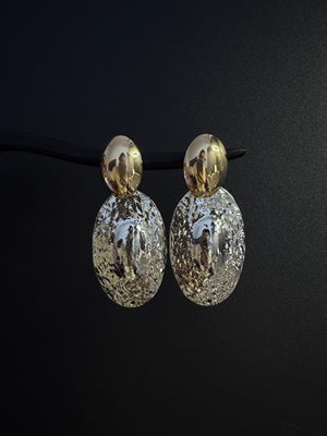 Vintage古着设计感古早风独特小众金属风耳饰F62251