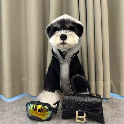 狗狗衣服假两件秋冬保暖雪纳瑞比熊泰迪柴犬西高地宠物连帽卫衣