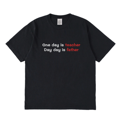 One day is teacher短袖t恤夏季设计感小众情侣男女宽松圆领上衣
