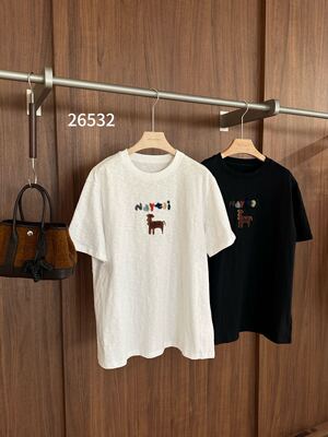 ONE26532高端欧货春夏新款圆领卡通刺绣字母打底短袖T恤女上衣one