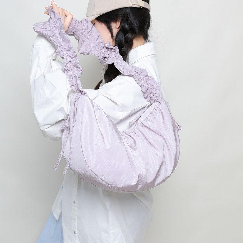 褶皱云朵包韩国小众ins包包斜挎包女韩系慵懒大容量托特包饺子包