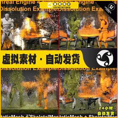 UE4虚幻5 Niagara Dissolution Examples 对象溶解消散消散特效