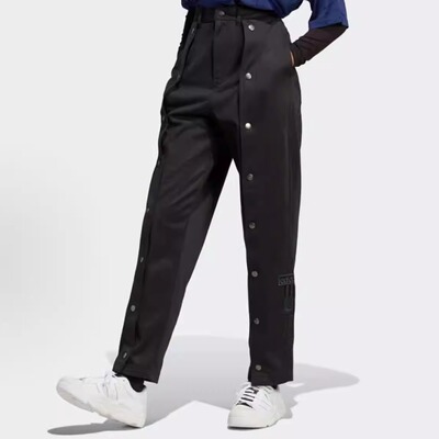 Adidas阿迪达斯女侧开排扣针织裤
