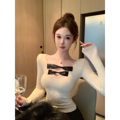 小香风蝴蝶结针织衫女秋冬纯欲