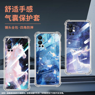 适用传音infinixhot12手机气囊壳hot12i手机壳infinixhot12play四角防摔森林秘境hot12playnfc高级保护套