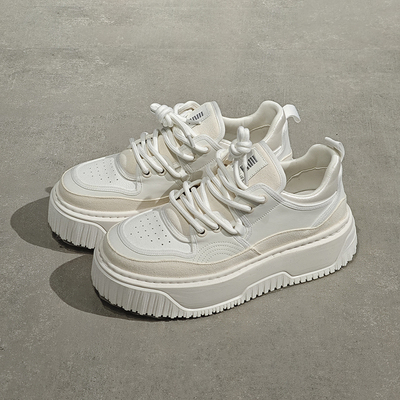 素拼男装2025春秋季新款休闲鞋拼接时尚百搭小白鞋SPCSS511199AM