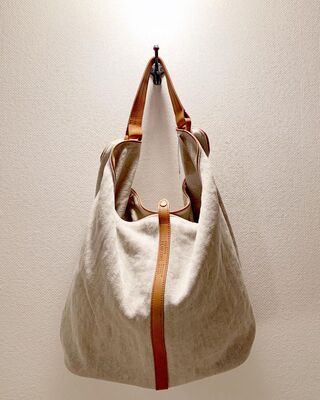 ateliersPENELOPE亚麻拼牛皮