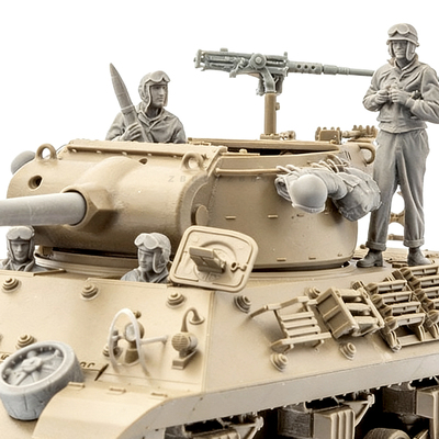 1/35 二战美军装甲兵4人 树脂兵人 白模 A-2250