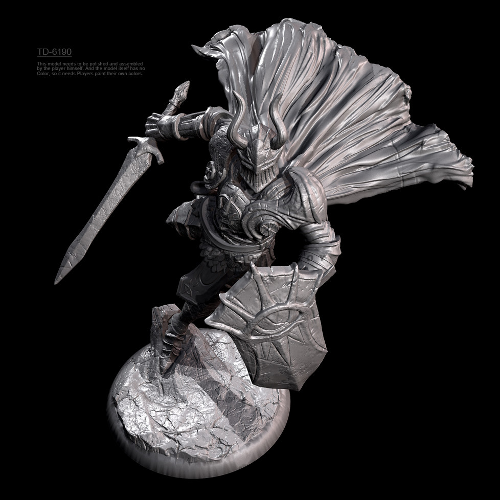 38mm 50mm 75mm 磨炼星球系列-长剑爵士 树脂白模 TD-6190/3D