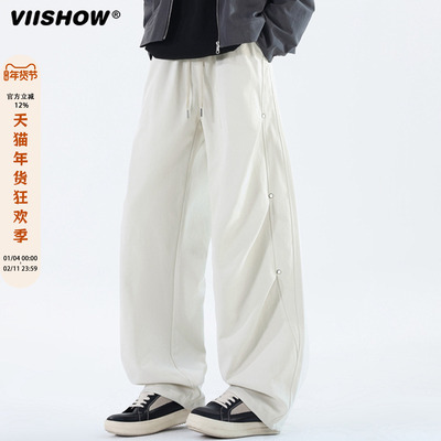 VIISHOW不规则裤子男2025春秋季ins山系cityboy宽松工装休闲裤
