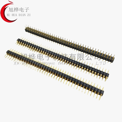 圆孔镀金双排针间距2.54XH