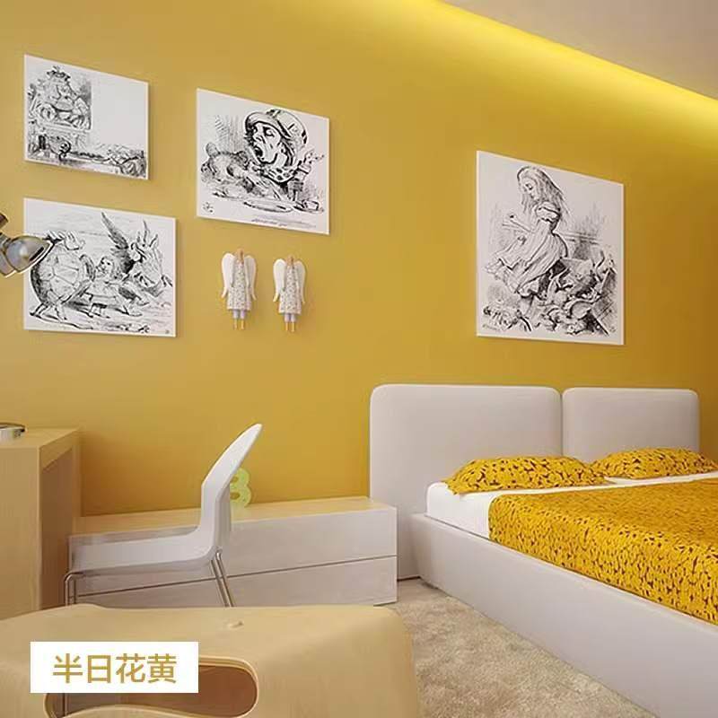黄色系列墙面漆乳胶漆涂料浅黄金麦色雅致橙黄色明黄土黄奶黄内墙