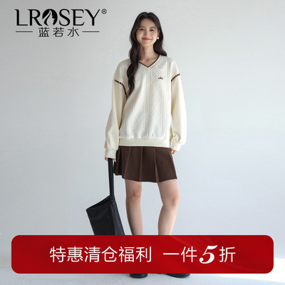 蓝若水减龄学院风卫衣小个子上衣