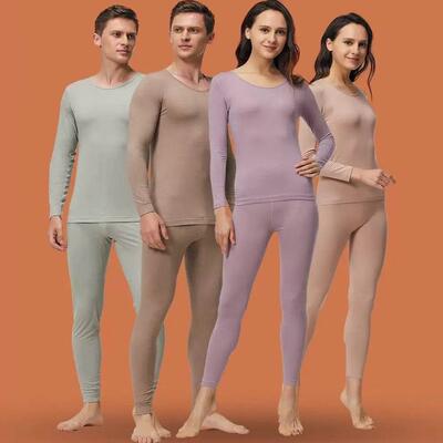 新一系新1系男士圆领飘飞绒发热纤维薄款秋衣秋裤保暖套装YI51822