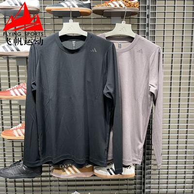 阿迪达斯男装2025冬武宗通勤宽松休闲运动圆领长袖T恤KB5105 5106