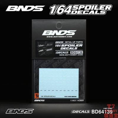 BNDS 1/64 模型水贴 赛车改装尾翼水贴纸 BD64139
