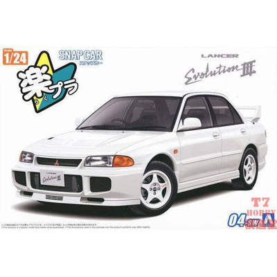 青岛社1/24免胶拼装车模Lancer GSR Evo III 95 白色 06780