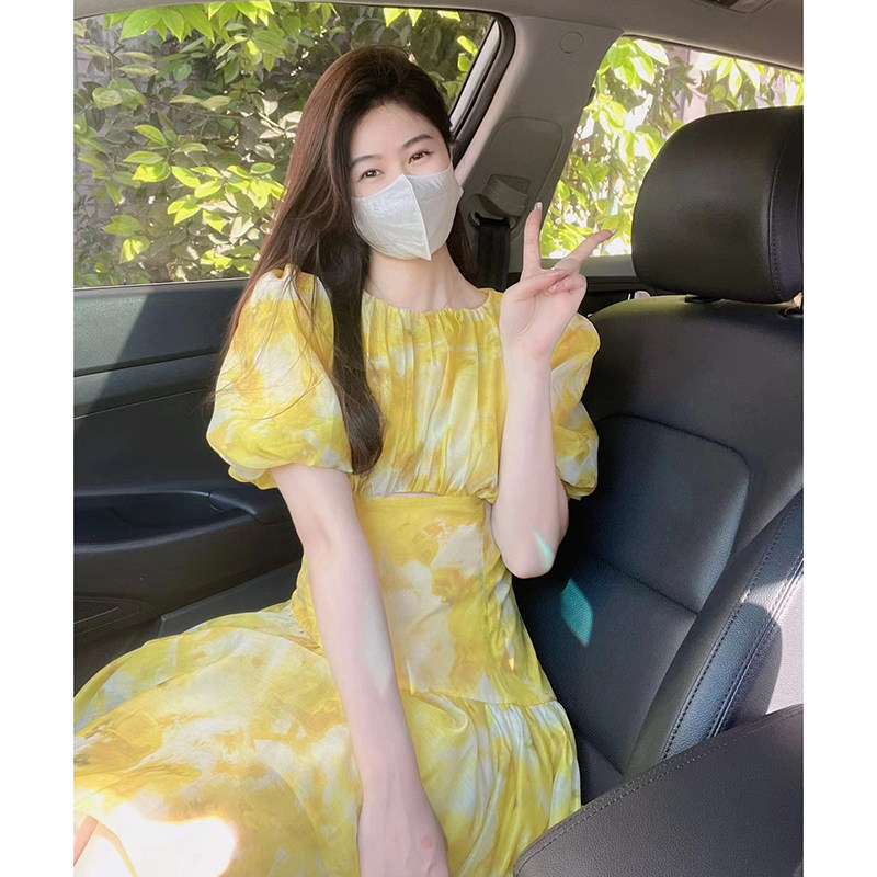 【ZZ限定新款】2025年法式高级感赫本风仙女碎花清纯连衣裙子潮