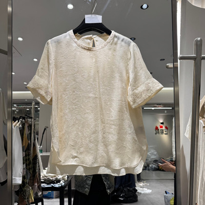 欧洲站新中式提花短袖T恤女款