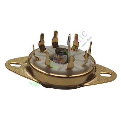 GZC8-8-Y-G铜镀金PCB陶瓷8脚电子管座适用EBL21 C3G ECH21 4P1S等