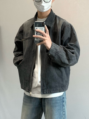 XANYP 秋季复古破坏cleanfit底特律夹克男美式复古风短款外套