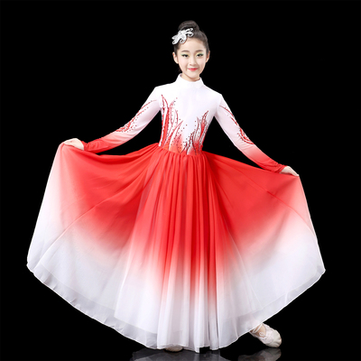 儿童演出服大摆裙现代开场舞蹈服