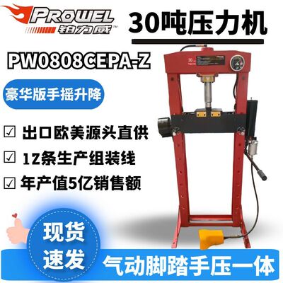 铂力威压力机PW0808CEPA-Z海力达豪华版手摇升降气动脚踏30吨压机