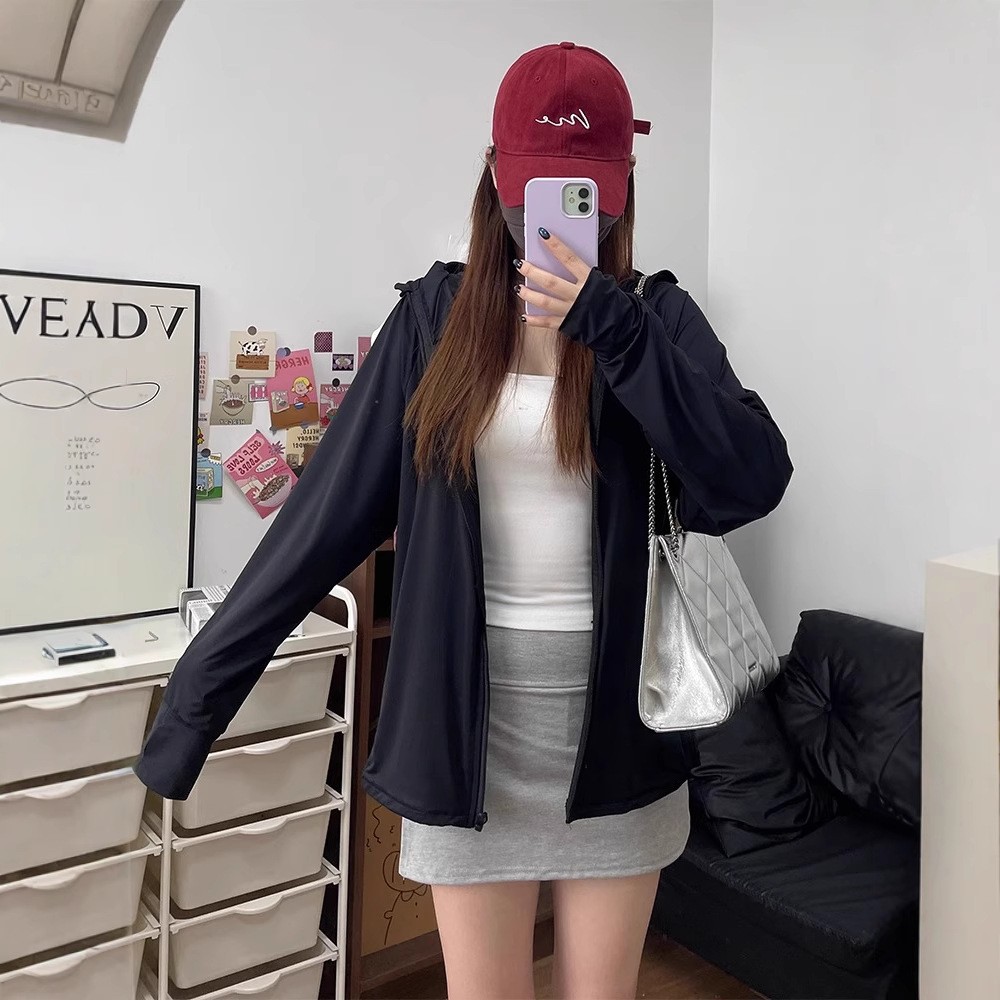 冰钛原纱防晒衣薄款女2025夏季新款户外休闲防晒服冰丝外套空调服