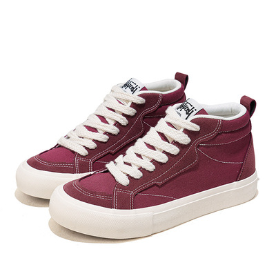 鞋子男潮鞋小众透气红色布鞋男款潮流百搭高街板鞋学生帆布鞋8136