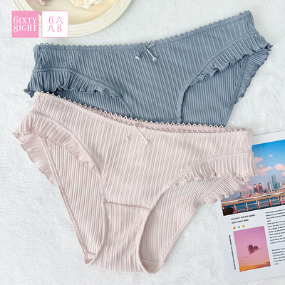 6IXTY8IGHT 68内裤女低腰纯棉裆三角裤7A抑菌柔软舒适包臀