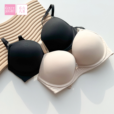 6IXTY8IGHT 68内衣女性感纯色软钢圈柔软承托光面聚拢文胸罩