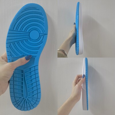 激光蓝 aj1北卡蓝替换大底球鞋修复维修防滑贴手工更换磨损鞋底